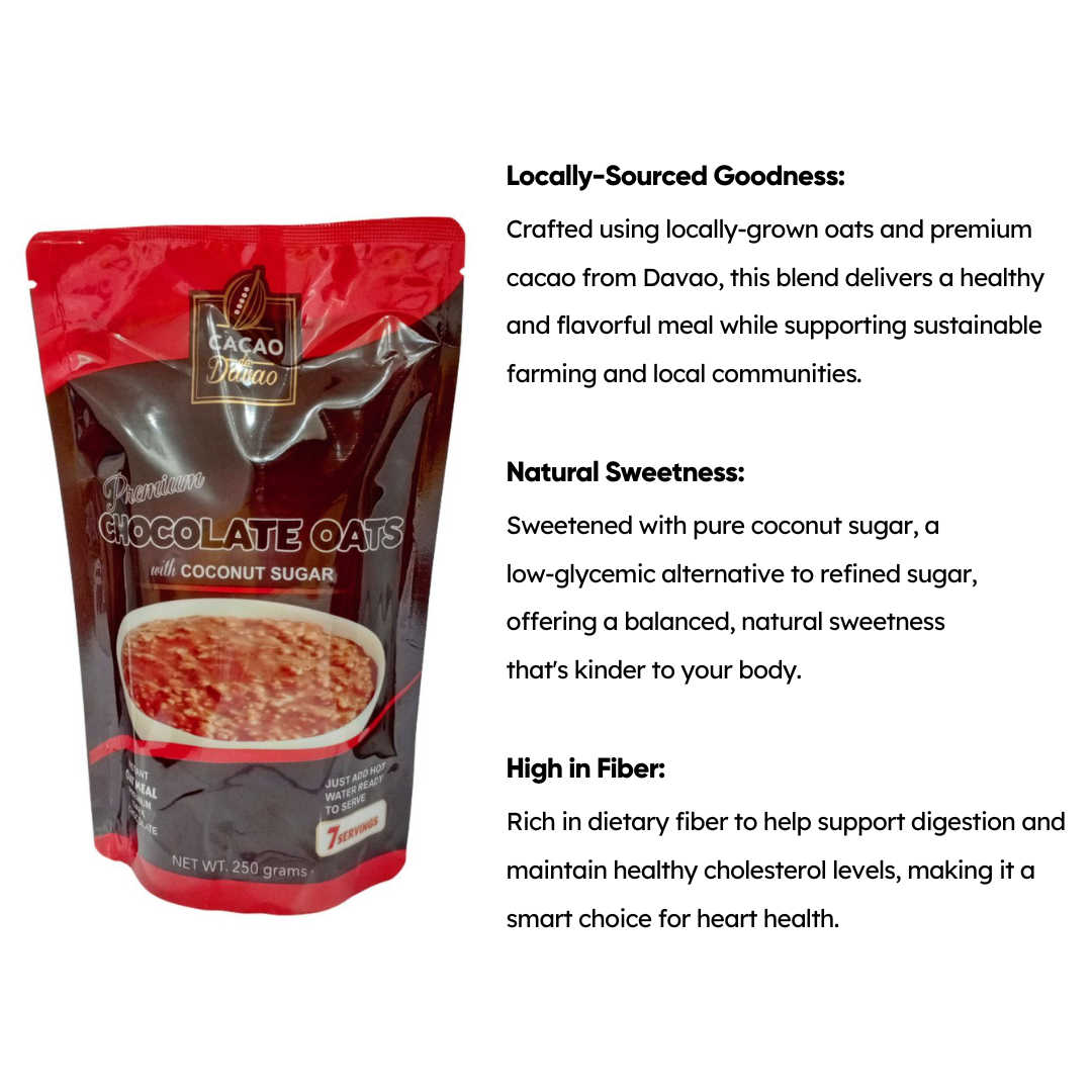 Cacao de Davao - Premium Chocolate Oats (w/ Coconut Sugar) 250g – Cacao ...