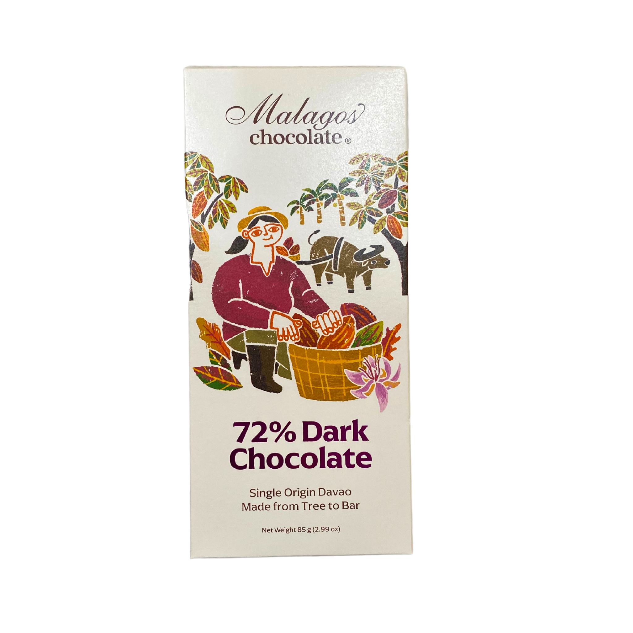Malagos Chocolate - 72% Dark Chocolate Bar 85g – Cacao Culture