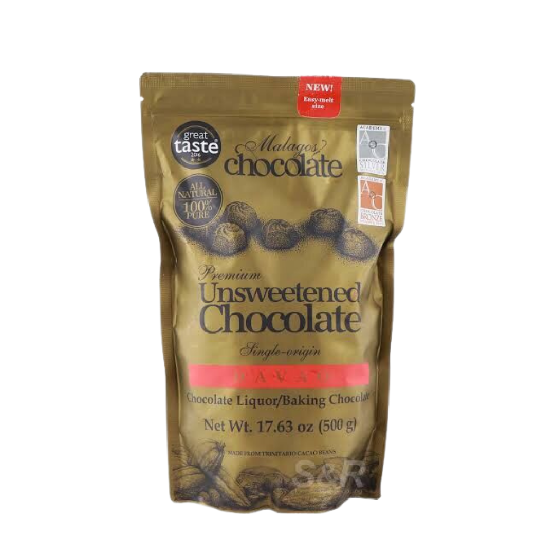 Malagos Chocolate - 100% Premium Unsweetened Chocolate (Tablea) 500g ...